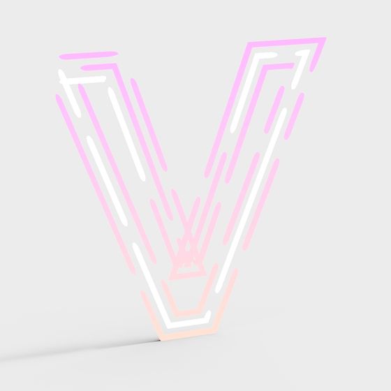 Neon V Low-Polygon 3D Model