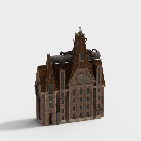 Steam Factory 3D model: Industrial Aesthetic