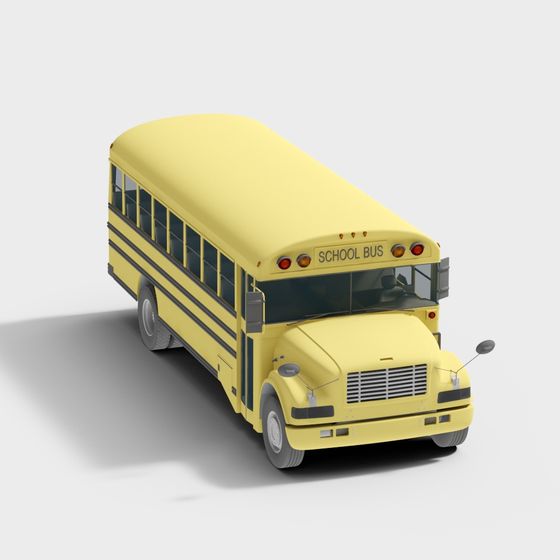 Vibrant School Bus 3D model for Creative Projects