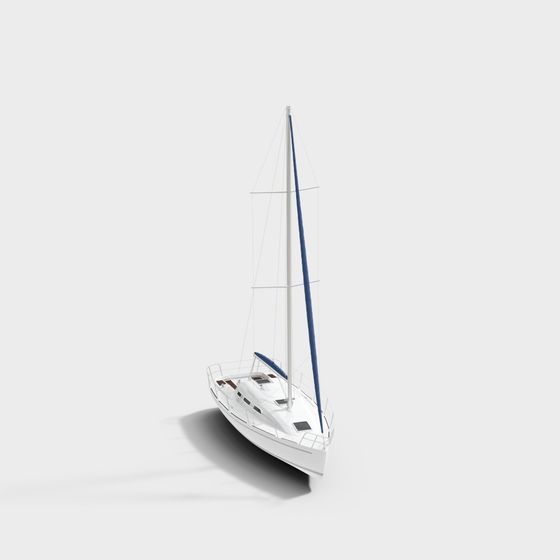 Blue Yacht 3D Model – Transportation Design Free