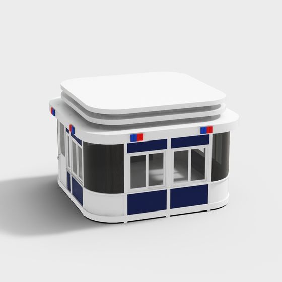 Low-Poly Police Booth 3D Model