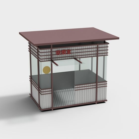 Gray Smoking Booth 3D Model – Free for Outdoor Spaces