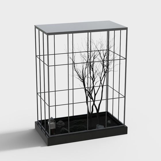 Black Indoor Branch Landscaping 3D Model – Free for Decor