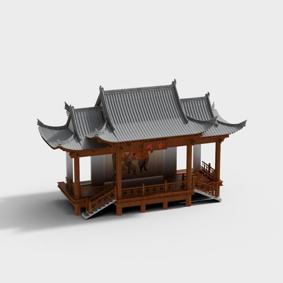 Exquisite Eastern Pavilion 3D model