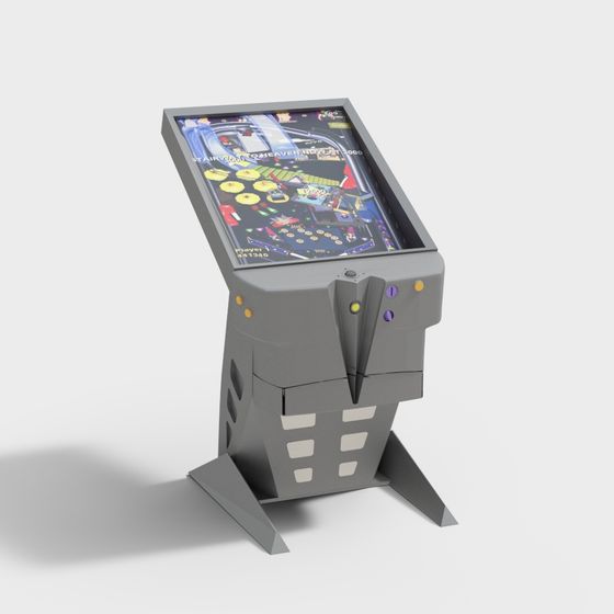 Arcade Robot Pinball Machine 3D Model – Retro Futuristic Design