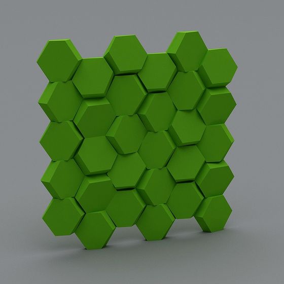 Hexagonal Hive Wall 3D model