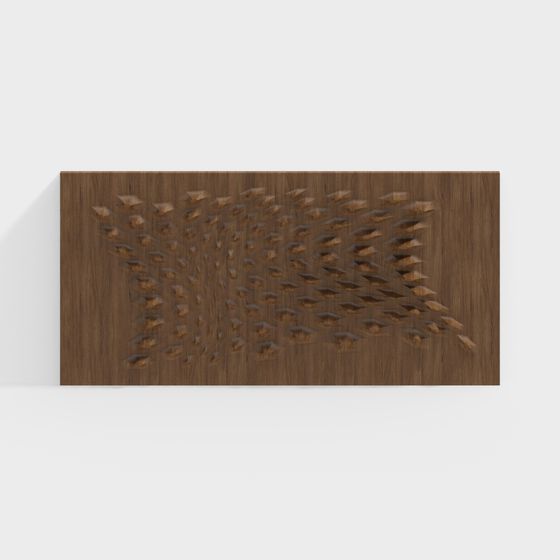 Wavy Wood Panel 3D model