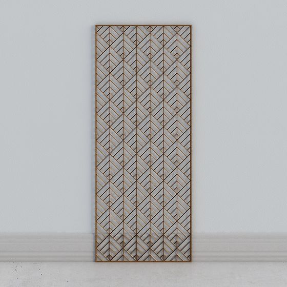 Geometric Gold Diamond Mesh Screen 3D model