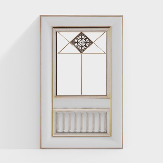 Elegant Classical Window Frame 3D Model