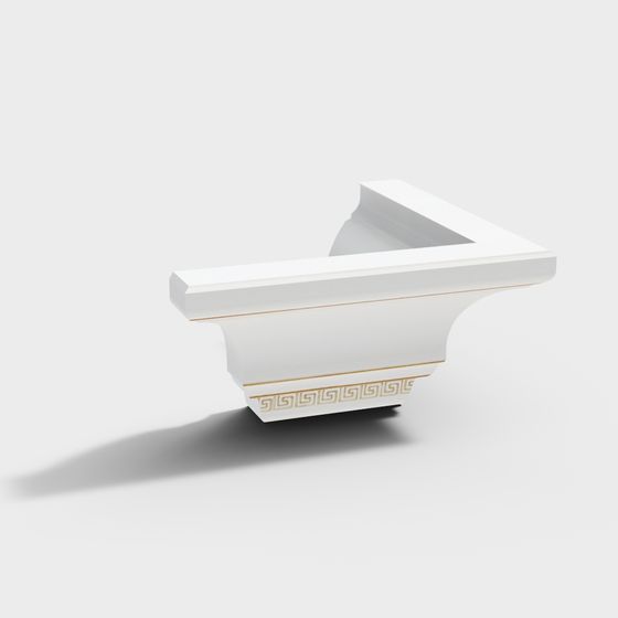 Elegant Low-Polygon 3D Model with Golden Patterns