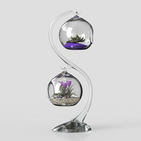 Spiral Terrarium Low-Poly 3D Model