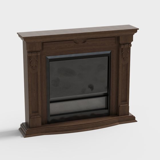 Vintage Fireplace Mantel 3D model