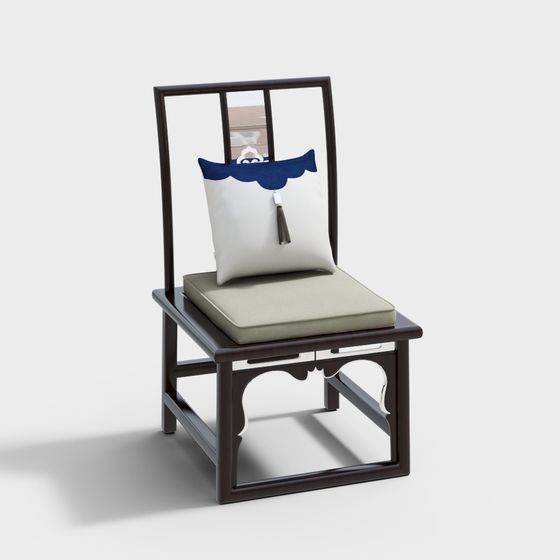 Elegant Chinese Style Chair 3D Model – Traditional Wooden Design