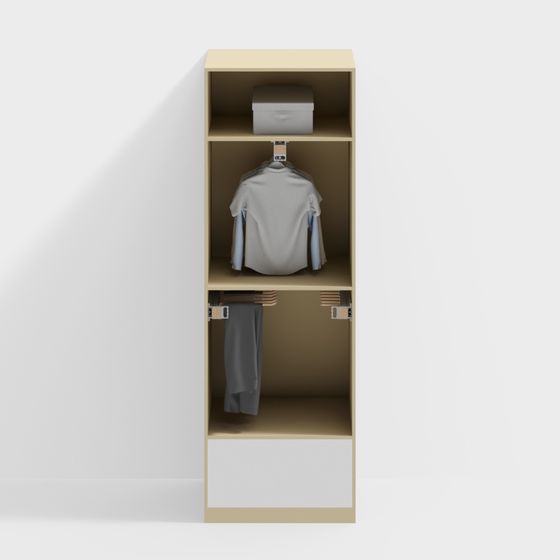 Minimalist Low-Poly Wardrobe 3D model