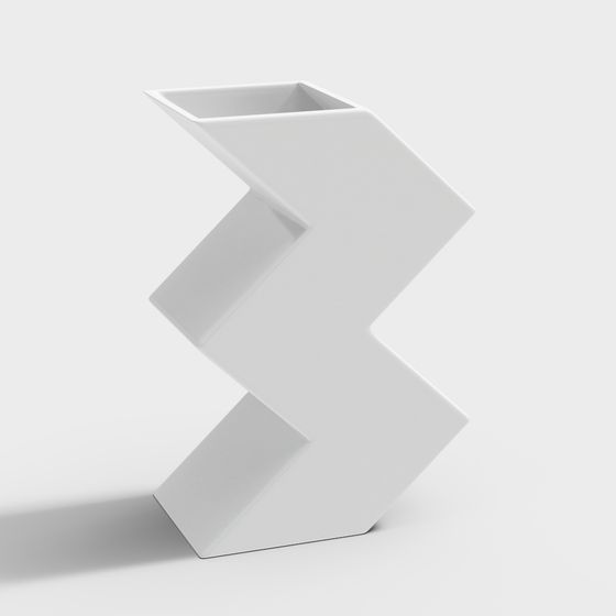 Sleek Low-Polygon Geometric 3D Model