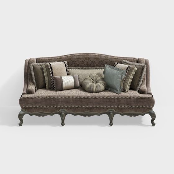 Elegant Vintage Sofa 3D model for Modern Design