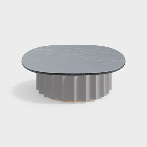 Wavy Edge Marble Coffee Table 3D model