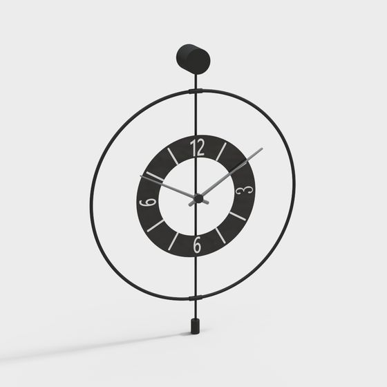 Elegant Low-Poly Wall Clock 3D Model – Minimalist Design