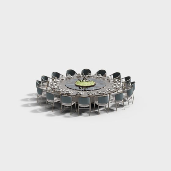 Round Table Feast 3D model