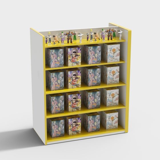Colorful Comic Book Shelf 3D Model