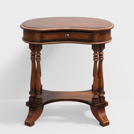 Elegant Half-Round Table 3D model