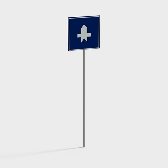 Modern Low-Poly Directional Sign 3D model