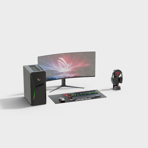 High-Performance Gaming PC 3D Model