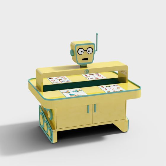 Futuristic Robot Desk and Chair 3D model