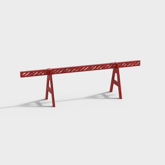 Red Trestle Table 3D model