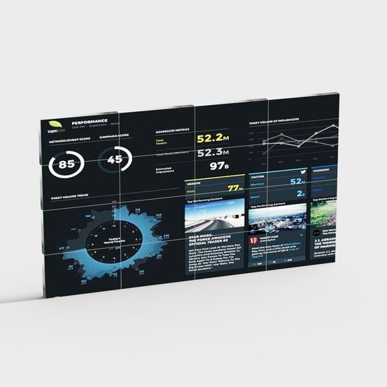 Futuristic Dashboard 3D Model – Low-Poly UI Design