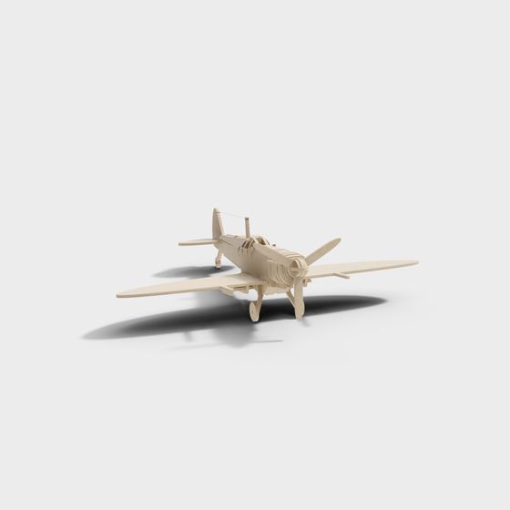 Vintage Low-Poly Aircraft 3D model