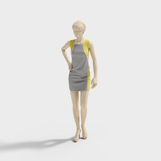 Stylish Low-Poly Fashion Model 3D model