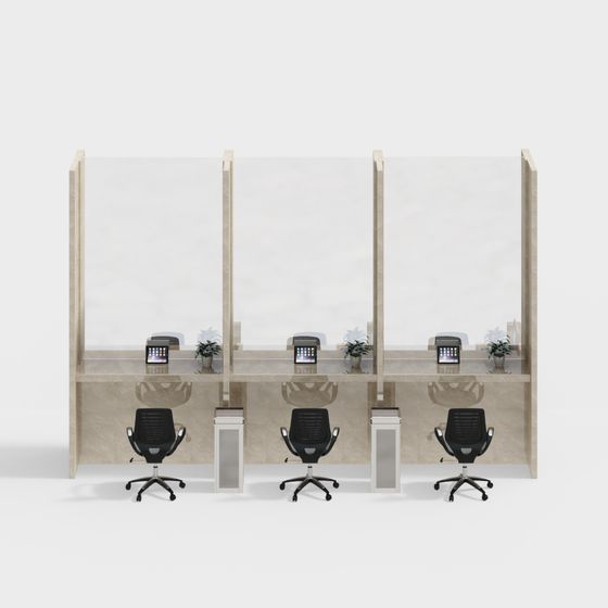 Open Workspace 3D Model Design for Modern Offices