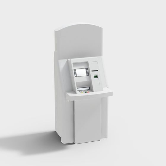 Minimalist ATM Machine 3D Model – Low-Poly Banking Asset