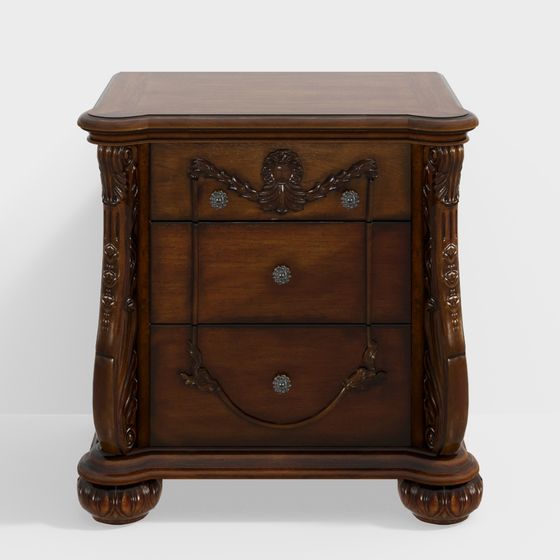 Classic Nightstand 3D model at the Intersection of Vintage and Modern