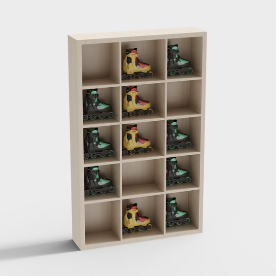 Vibrant Skating Shoe Storage Rack 3D model