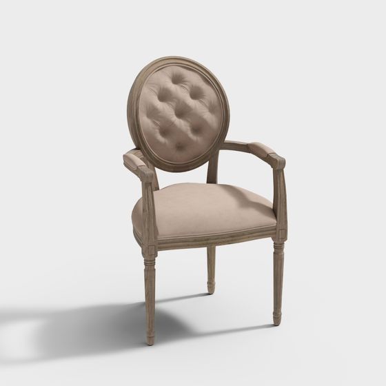 Retro Round Back Chair 3D model