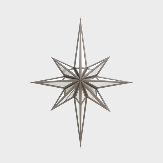 North Star 3D Model – Metallic Low-Poly Design