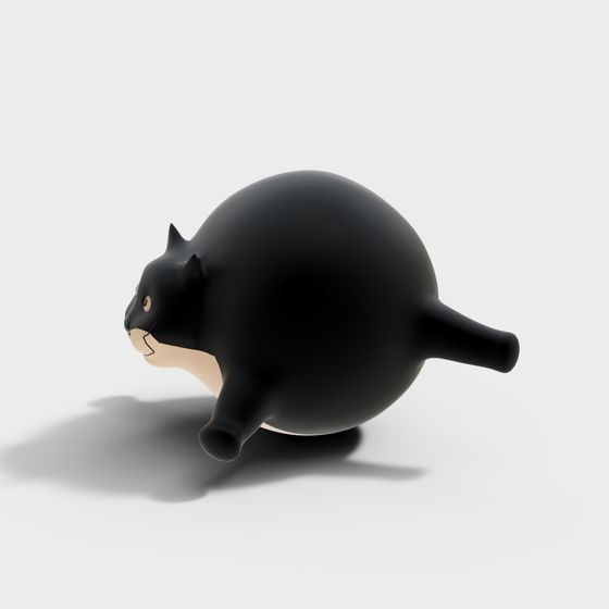 Sphere Cat Low-Poly 3D Model for Creative Projects