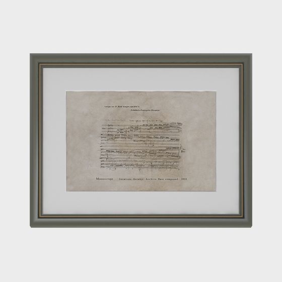Classic Sheet Music Frame 3D model