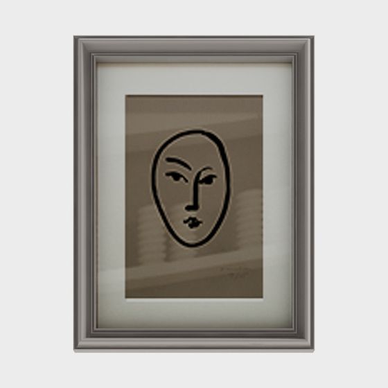 Abstract Mask Frame 3D Model – Low-Poly Decorative Art