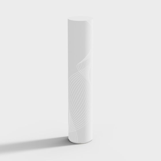 Streamline Column 3D Model – Minimalist Low-Poly Design