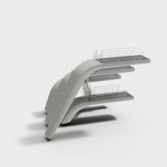 Urban Curve Architectural Structure 3D model