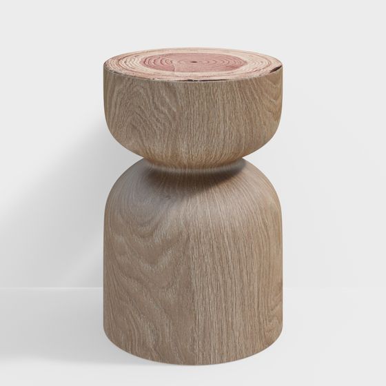 Forest Breath Low-Poly Wooden Stool 3D model