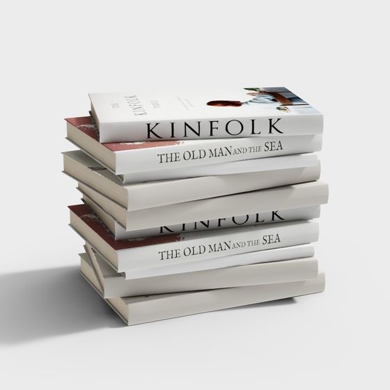 Realistic Low-Poly Book Stack 3D Model – Detailed Textures