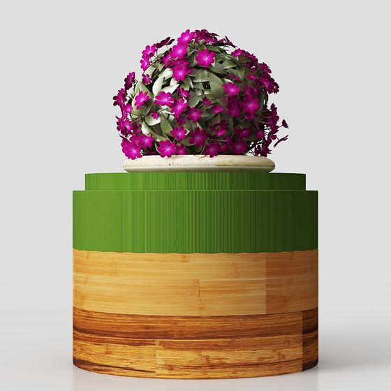 Dreamy Low-Poly Flower Pot 3D model