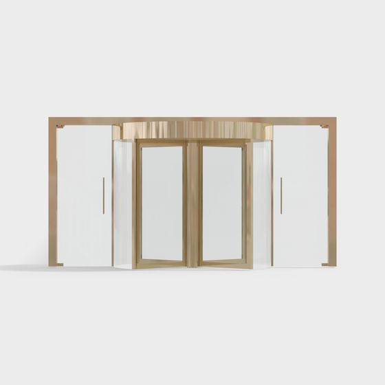 Golden Rotating Door 3D model for Modern Designs