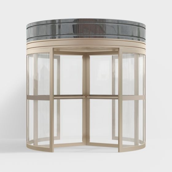 Cylindrical Glass Pavilion 3D Model – Minimalist Glass Structure