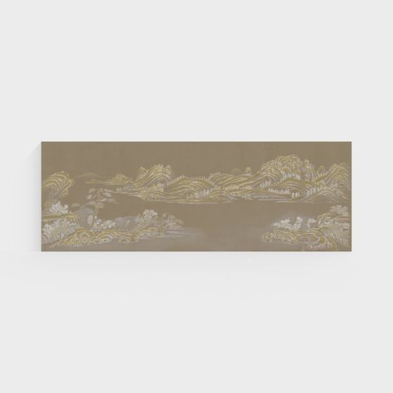 Mountain River Scroll 3D model
