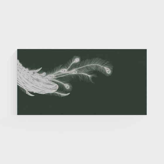 Elegant Low-Poly Peacock Feather 3D model